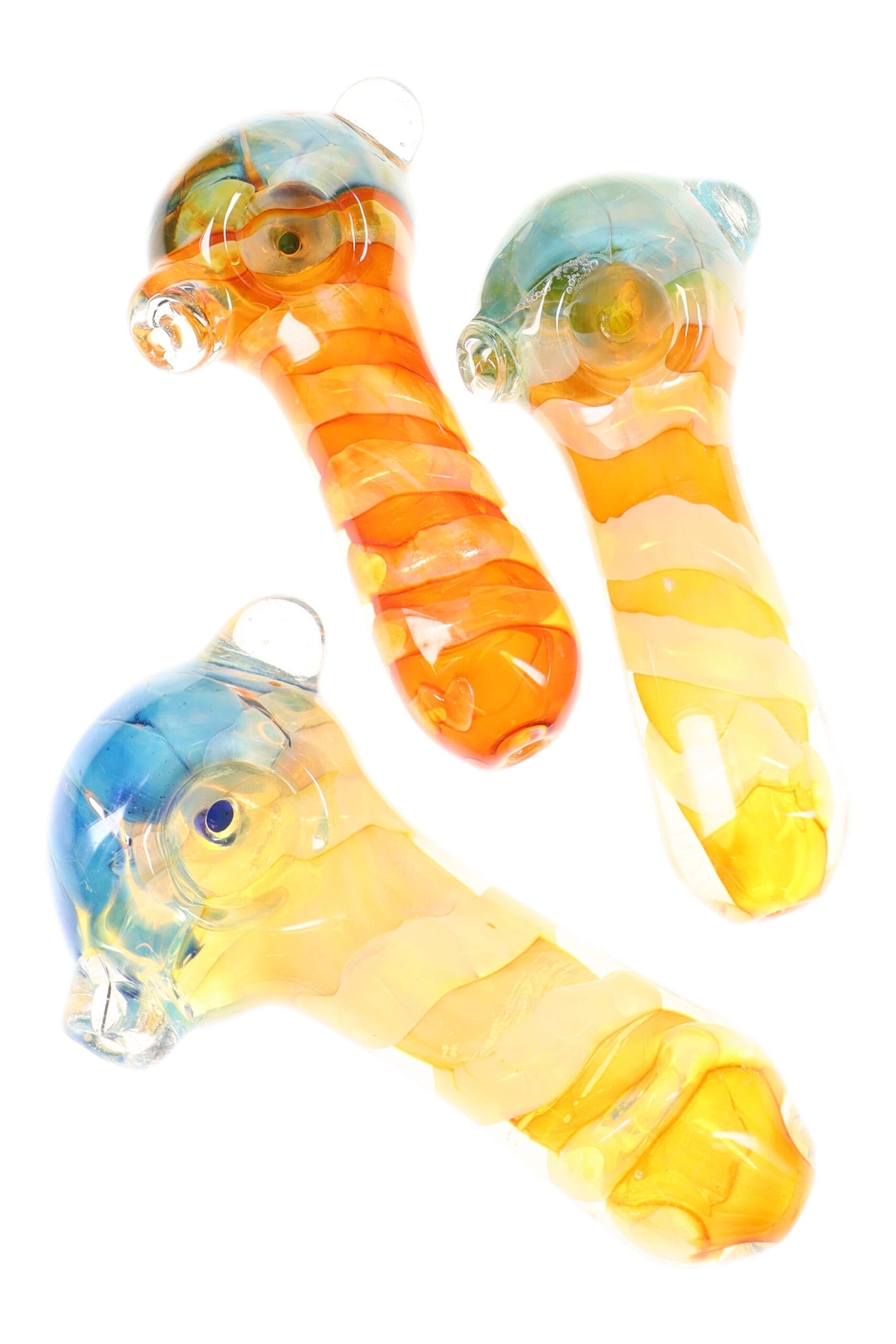 Gold Fumed Spiral Striped Glass Spoon “Sunset Swirl” – 4½″ – Assorted ...