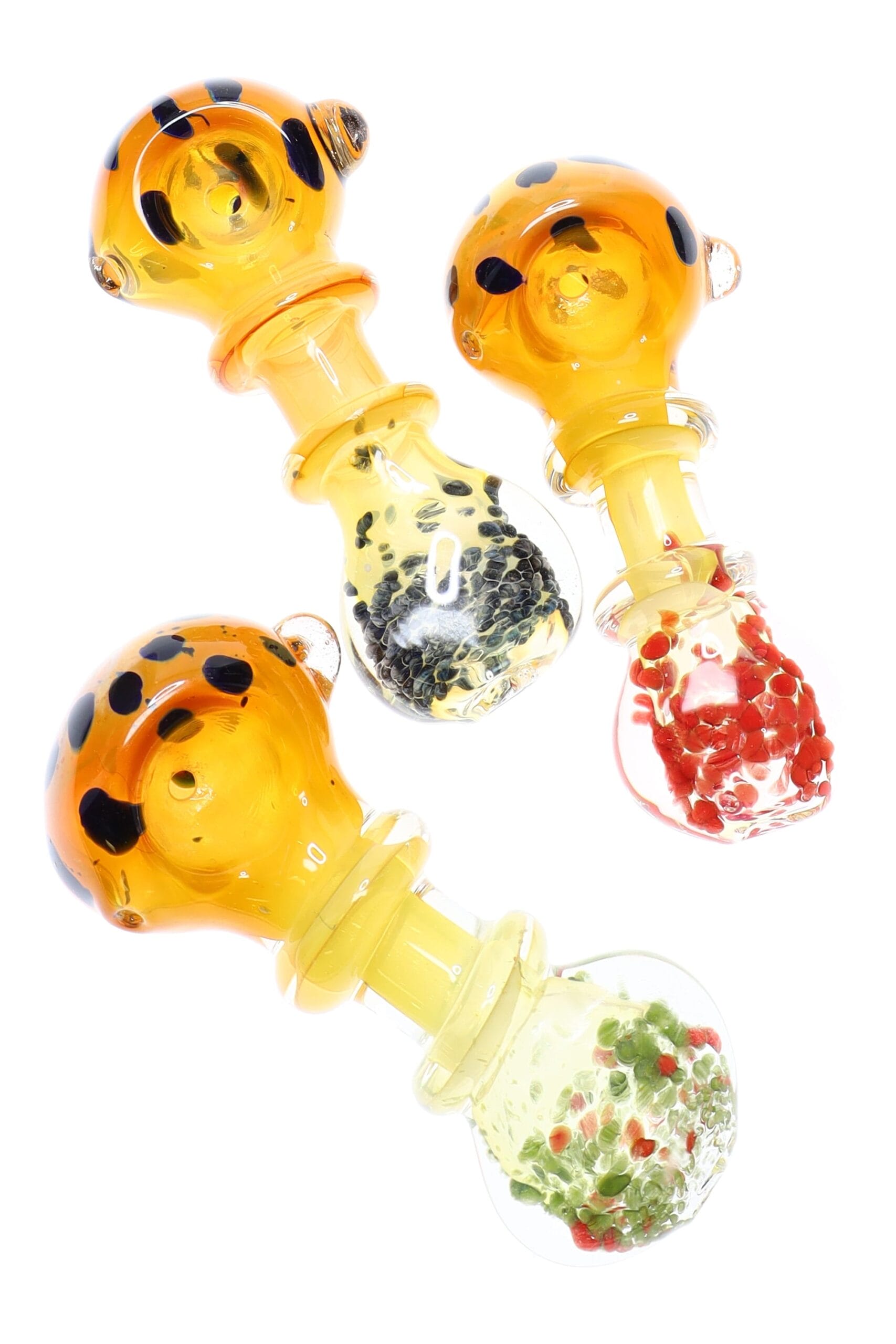 Gold Fumed Frit-Dot Rings Glass Hand Pipe “Confetti Grip” – 4 ...