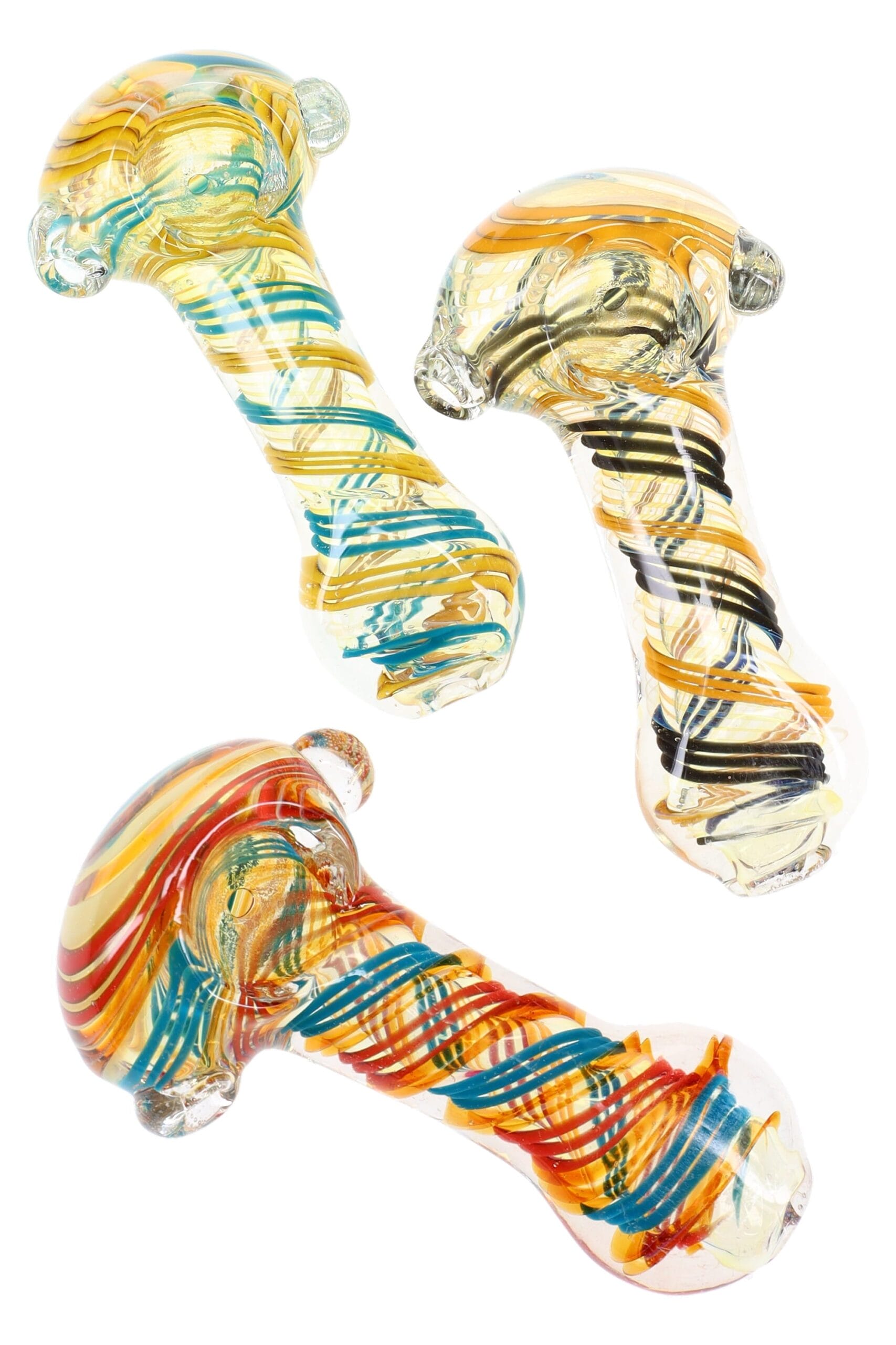 Color-Changing Swirl-Striped Glass Hand Pipe “Twist & Glow” – 4 ...