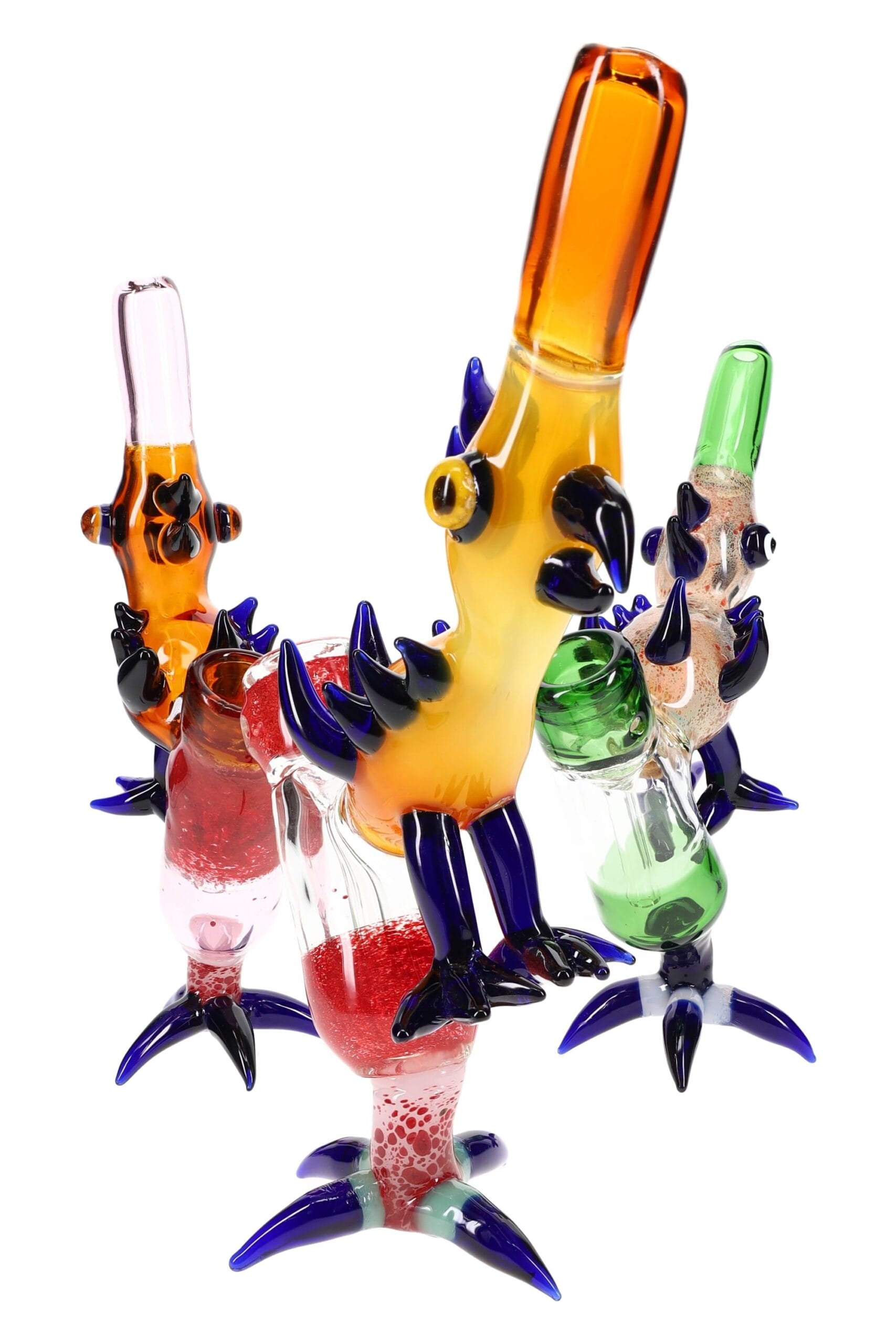 Color-Changing Glass Parrot Bubbler “Talon Tango” – 9″ – Assorted Colors | Have a Nug