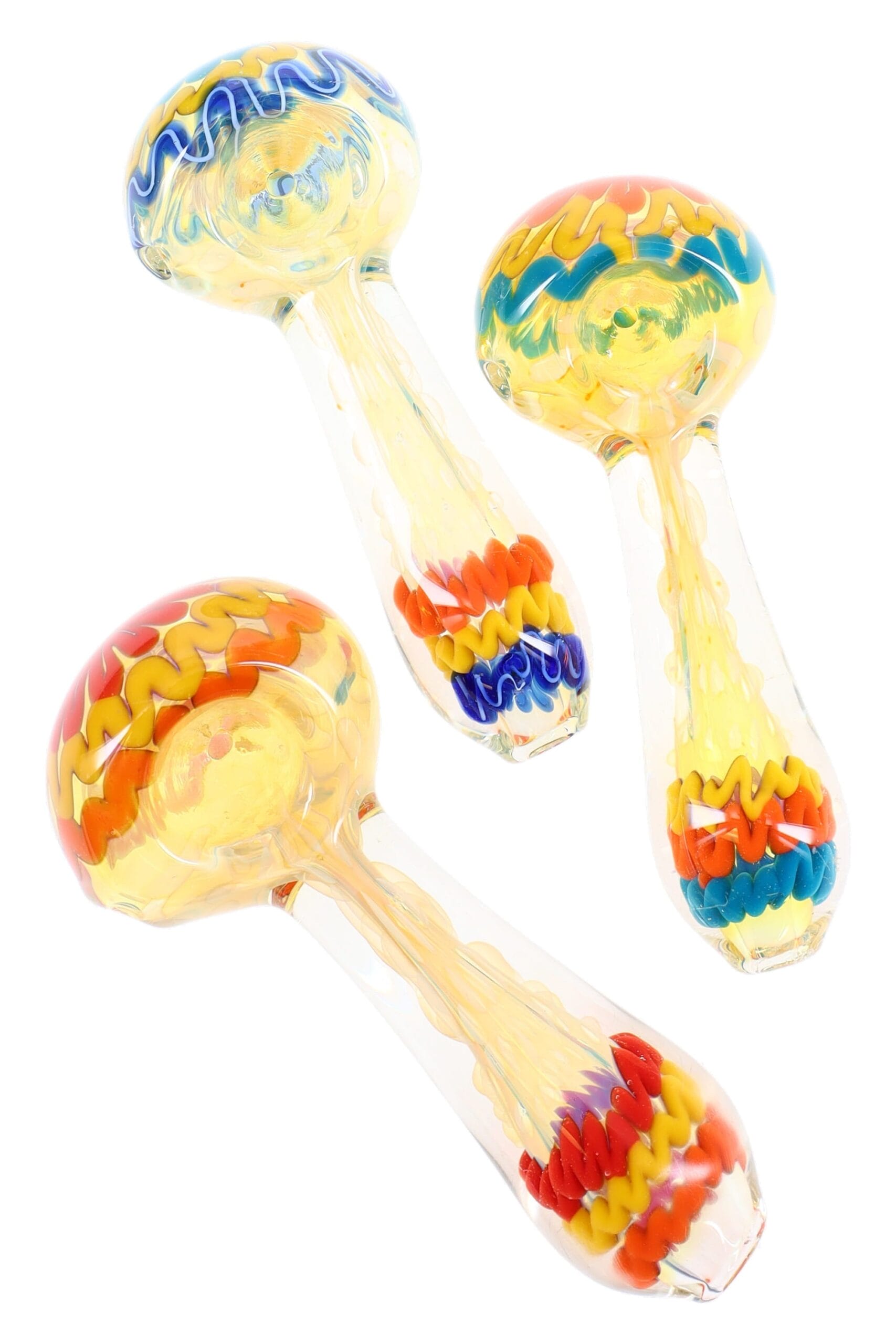 Color-Changing Gold Fumed Squiggle Glass Pipe “Zigzag Pop” – 4 ...